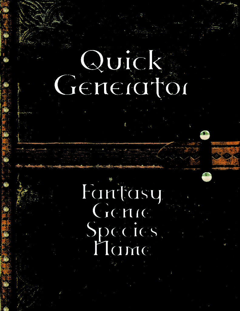 [PDF] - Quick Generator - Fantasy Genre Species Name - Ennead Games