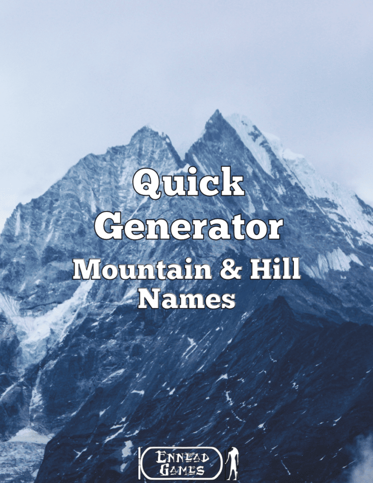 [PDF] Quick Generator Mountain and Hill Names